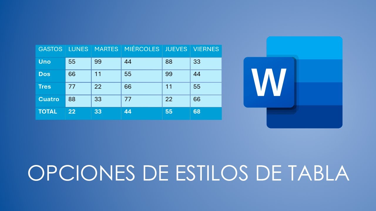 Los ESTILOS DE TABLA en Word - YouTube
