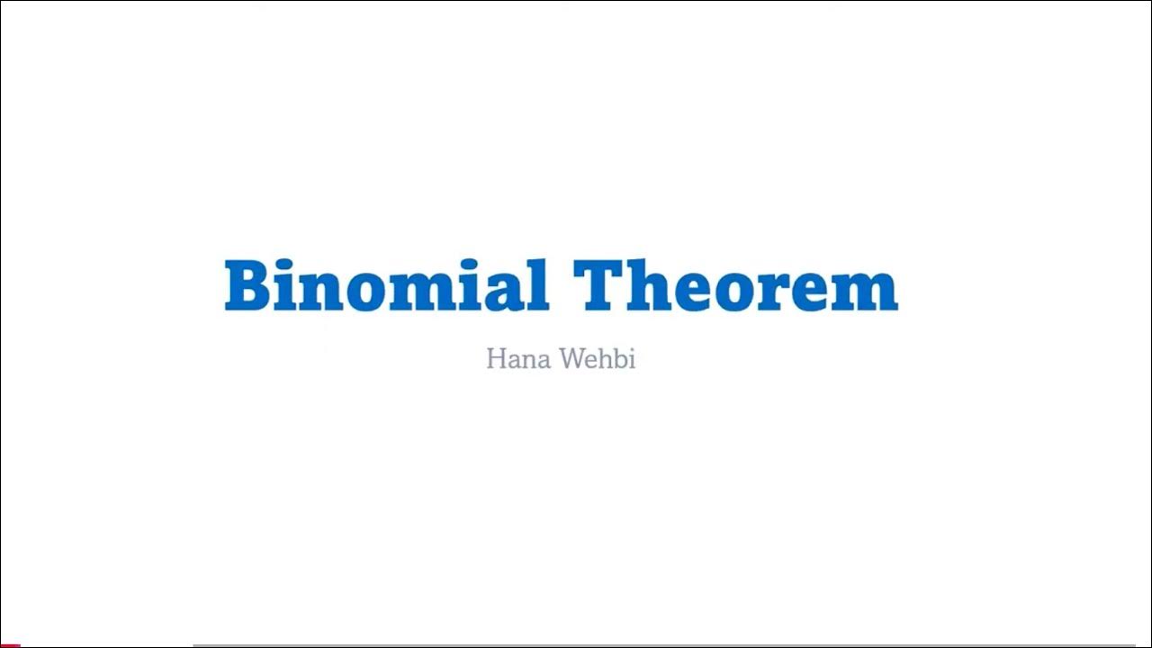 Proof of Binomial Theorem by Induction - YouTube