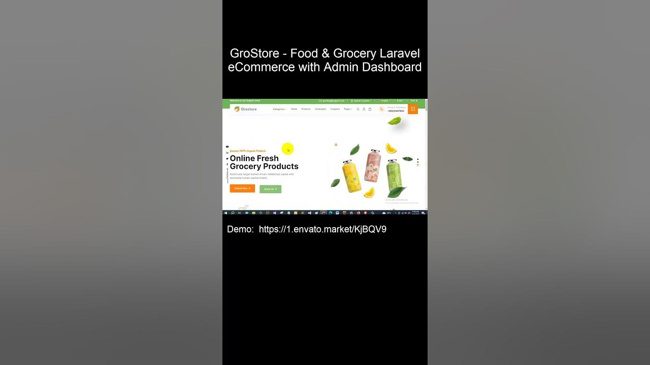 Grostore Food And Grocery Laravel Ecommerce With Admin Dashboard Shorts Youtube