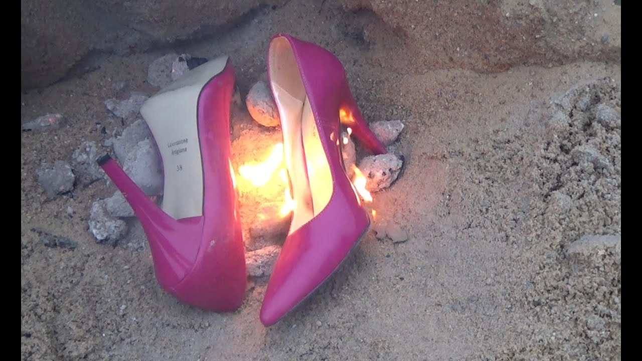 432 burning two pairs of high heels - YouTube
