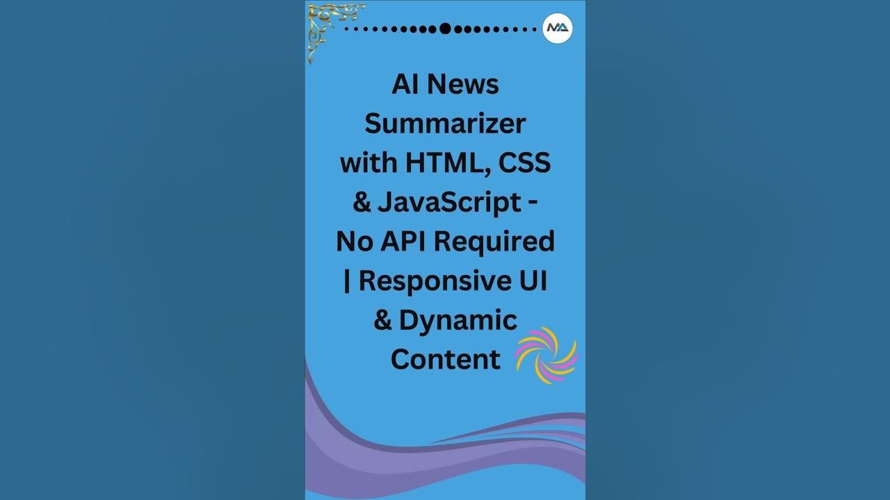 📰 Build an AI News Summarizer in 60 Seconds! ⚡🚀 (HTML, CSS, JavaScript) - YouTube