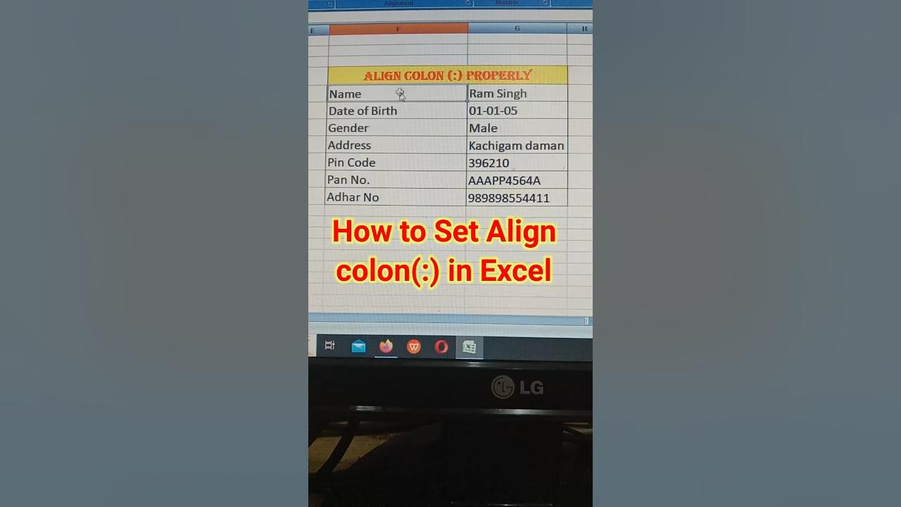 How to set align colon in Excel #shorts#viral - YouTube