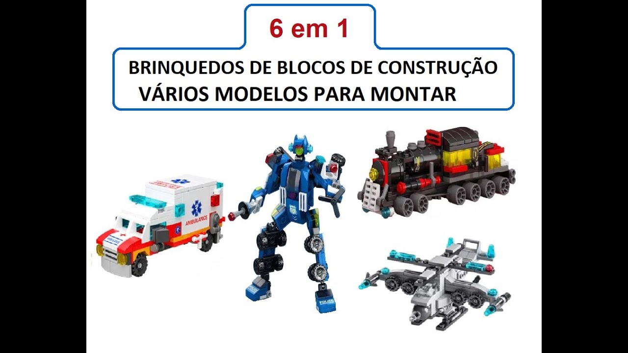 Apresentação dos Kit 6 em 1 Blocos para montar, compatíveis com Legos ...