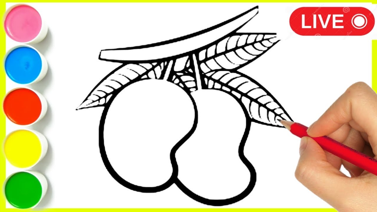 LIVE \\ how to draw mango fruits || easy way mango ka drawing || By ...