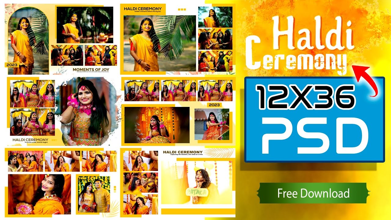 Haldi Ceremony Creative Album Design 20 PSD Files || #albumpsd || # ...