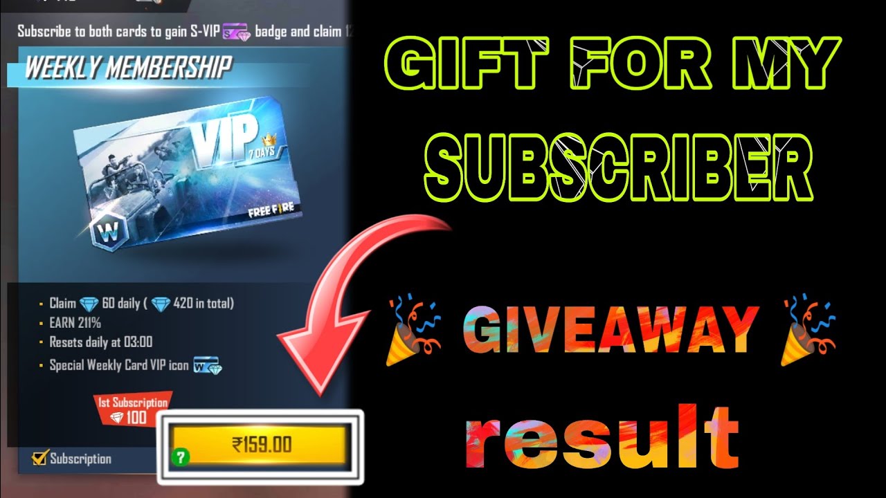 !! GIVEAWAY RESULT !! GIFT FOR MY SUBSCRIBER !! WEEKLY MEMBERSHIP ...