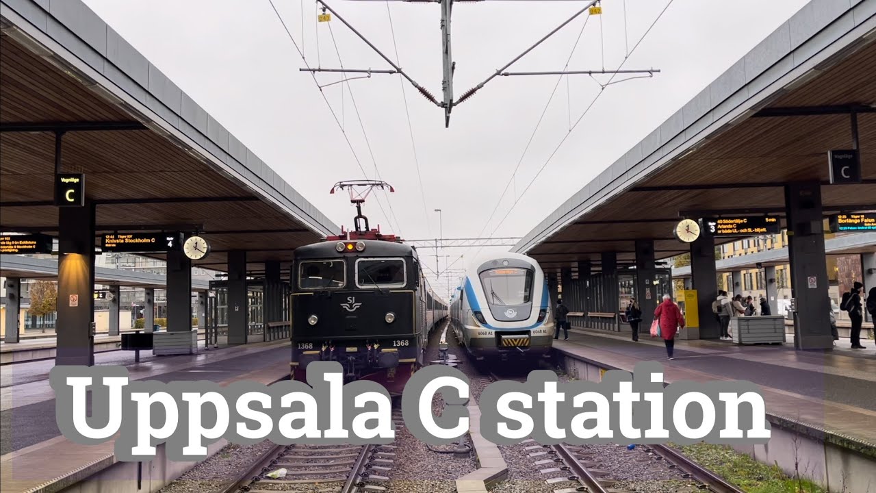 Train in Uppsala central Station - YouTube