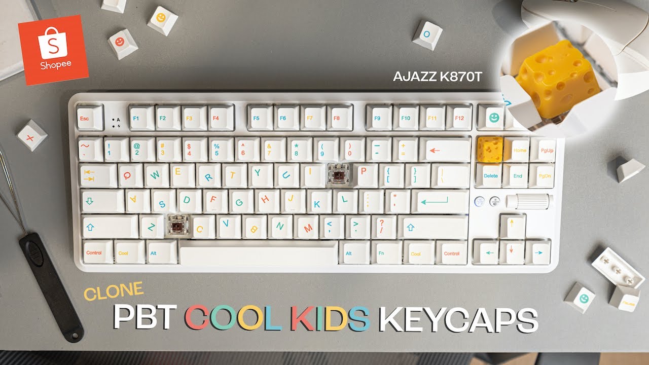 Shopee Unboxing Haul : Clone PBT Cool Kids Keycaps + Cheese Resin ...