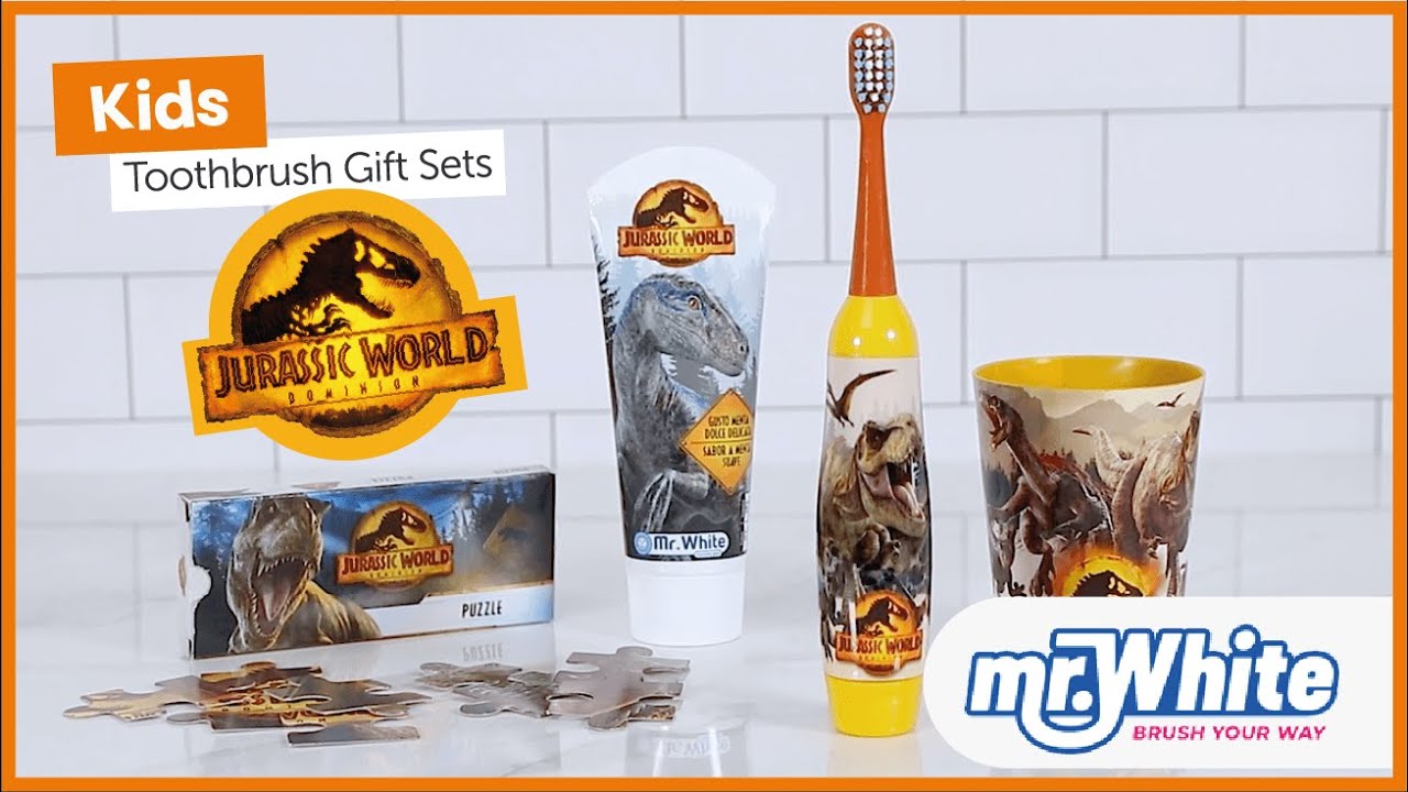 Mr.White® | Jurassic World™ Toothbrush Gift Set! - YouTube