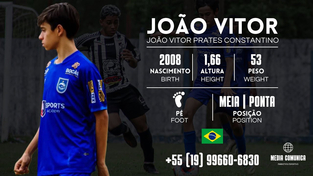 João Vitor - Meia/Ponta (Midfielder/Winger) 2008 (2023) - YouTube