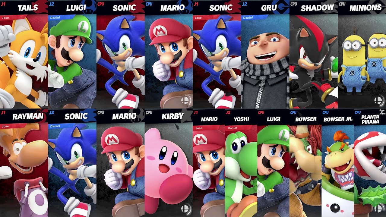 Sonic and Tails vs Mario and Luigi | Gru vs Minions | Subscribers in ...