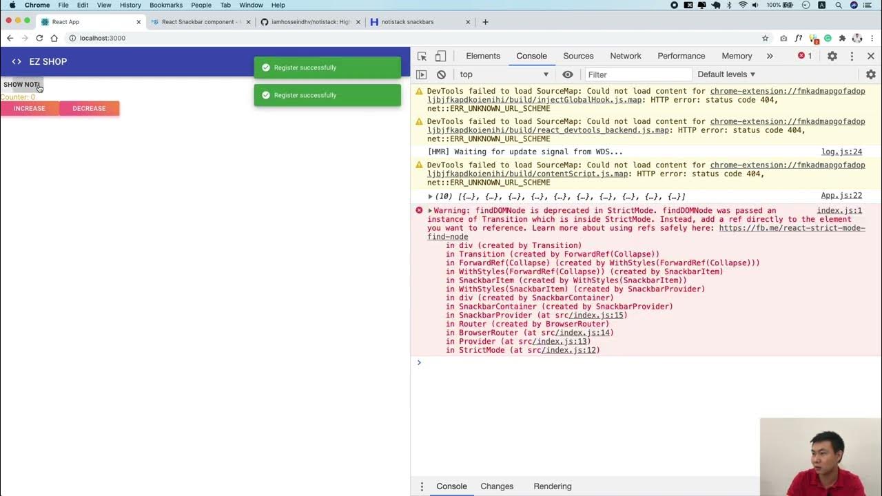 Reactjs 15 18 Hiển Thị Thông Báo Với Notistack Youtube
