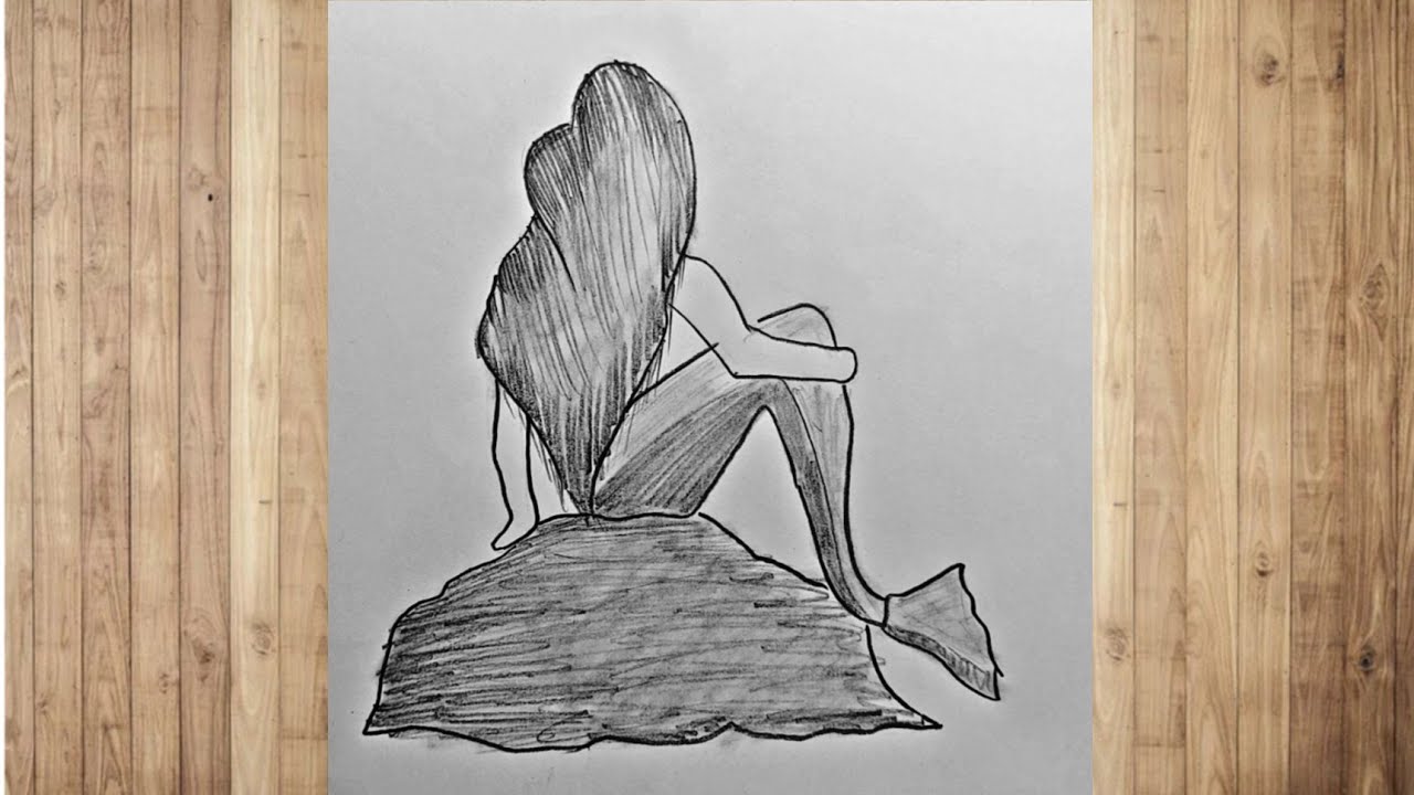 How to Draw Easy Mermaid Picture Step by Step - YouTube