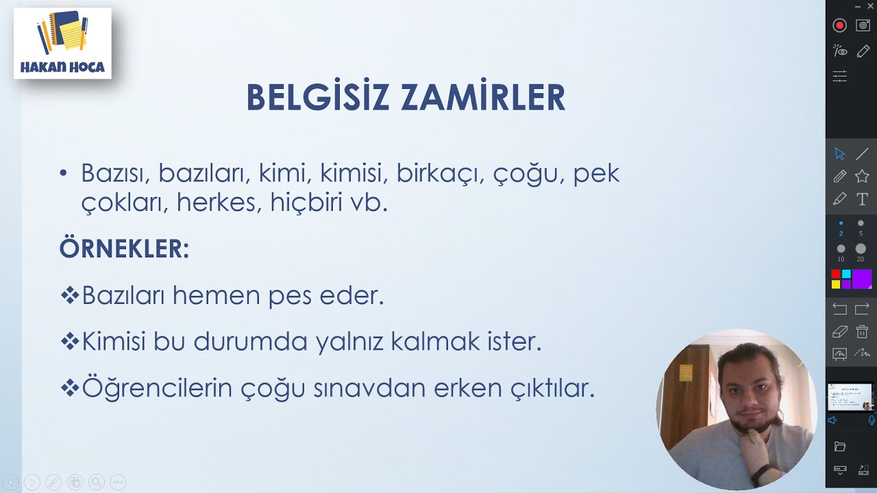 TYT - KPSS Türkçe: Sözcük Türleri/Zamir 2: Belgisiz Zamirler ve Soru ...