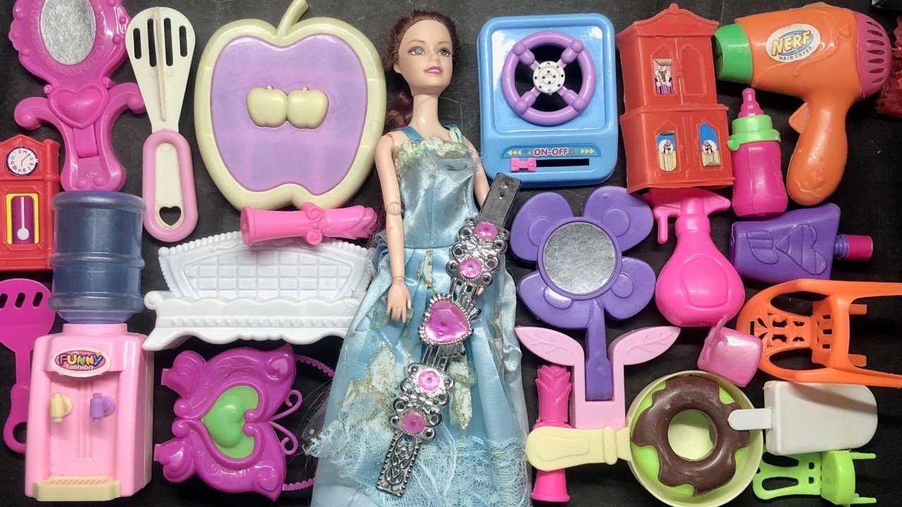 Satisfying with Little kitchen cooking set || barbie doll kitchen set ...