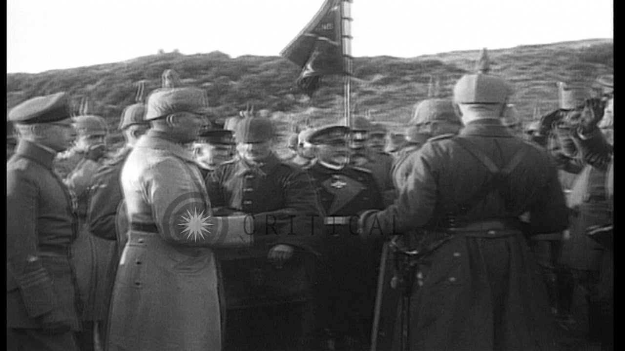Kaiser Wilhelm II meets officers and troops in Germany during World War ...