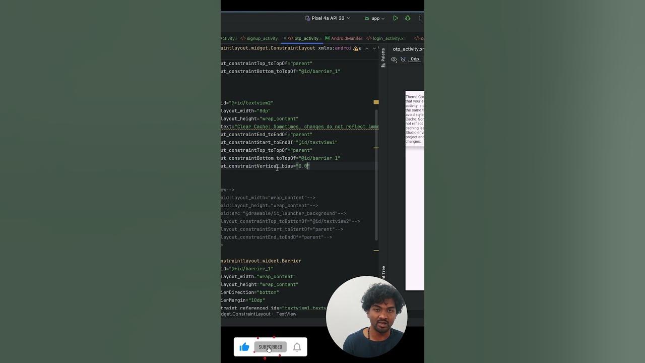 Bias in Constraint layout , Android Studio, In Tamil, #android #androidappdevelopment - YouTube