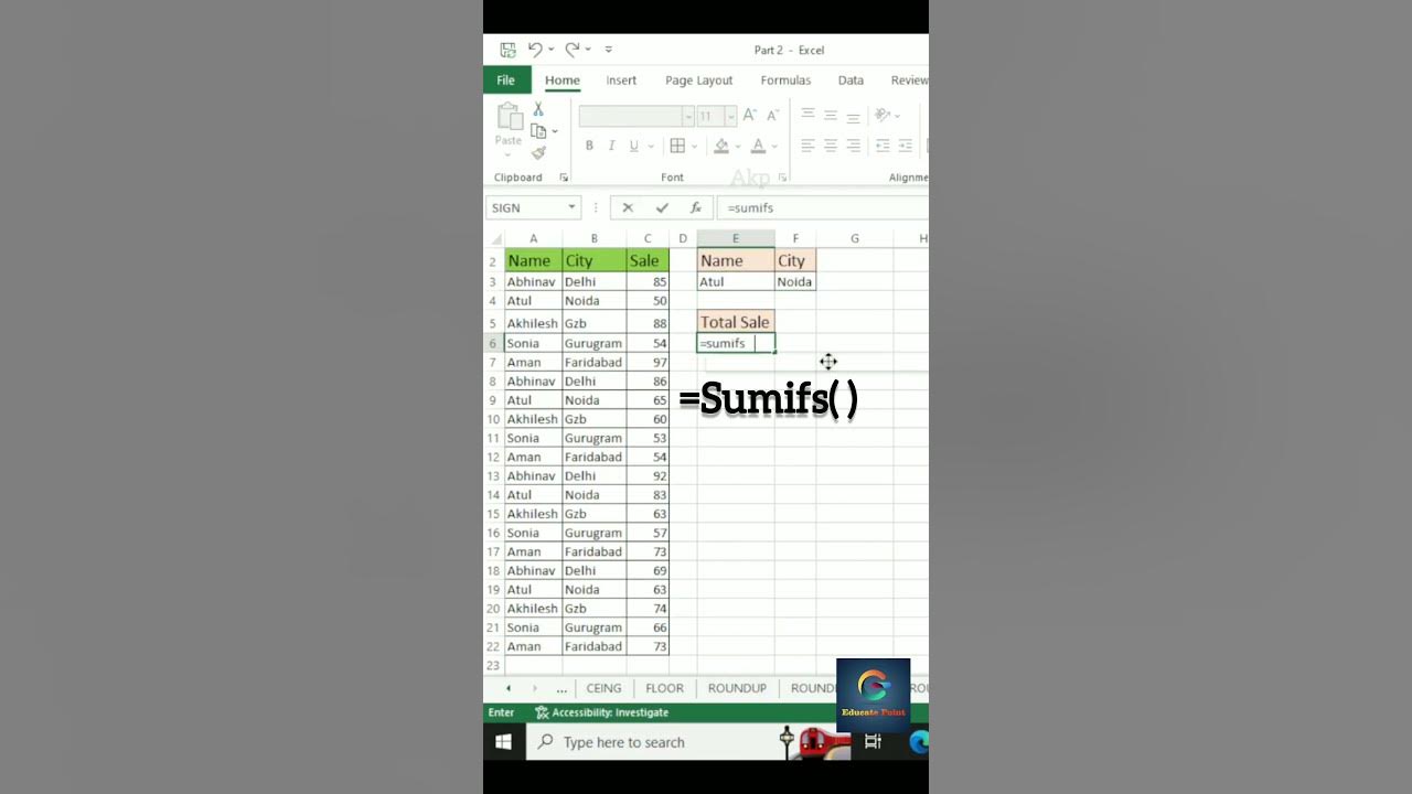 🙄🤔How to use Sumifs function for Multiple Condition😱 - YouTube