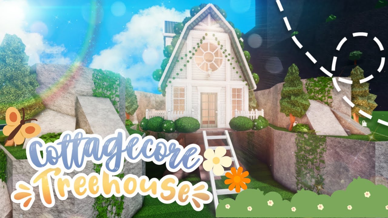 [roblox bloxburg] hillside cottagecore treehouse 🌳彡 part 1 ꒰ build ...