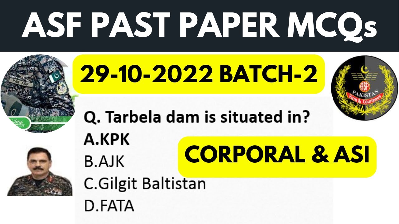 ASF corporal solved paper 29-10-2022 ASF | ASF corporals asi written ...