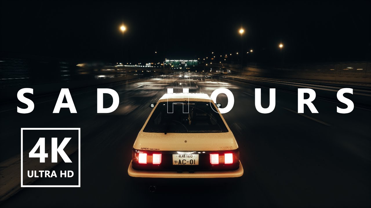 Toyota AE86 night drive with dark ambient music | sad hours in assetto ...