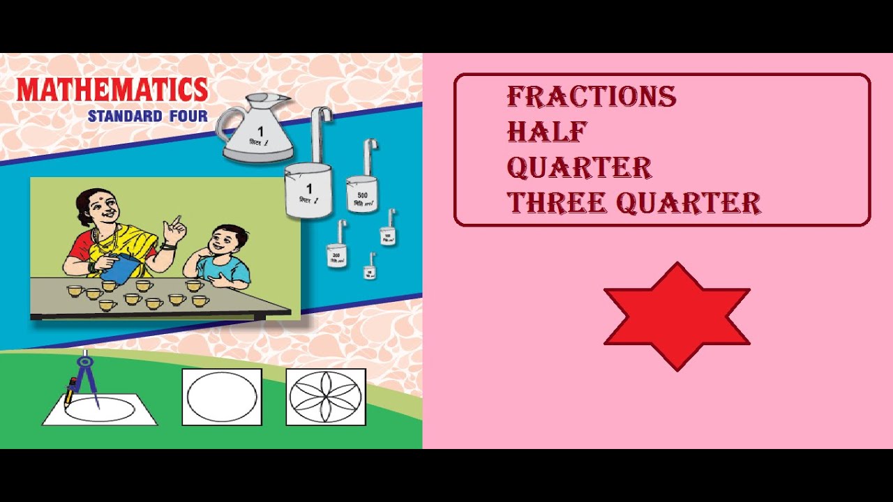 4th maths | Fractions | Half | Quarter | Three quarter - YouTube