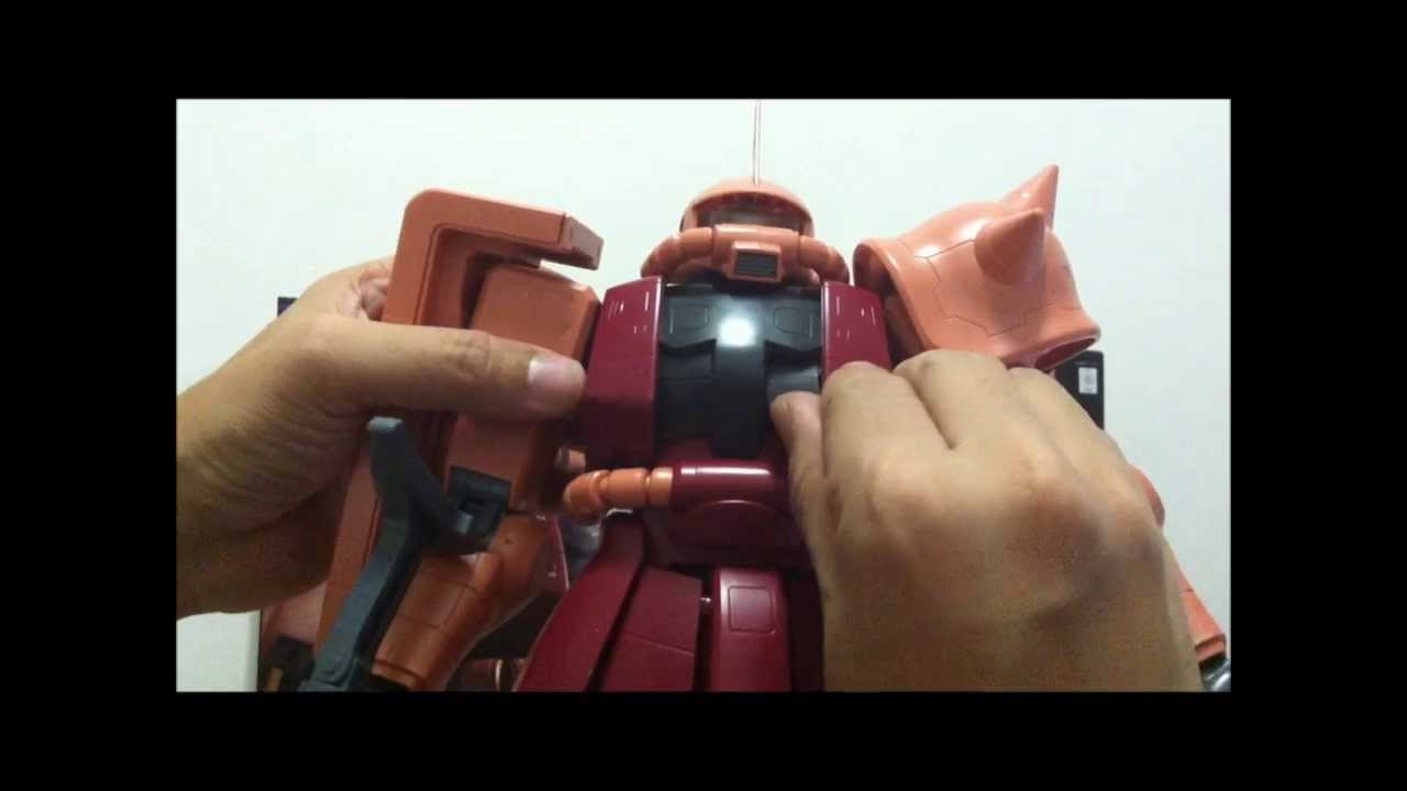 Mega 1/48 Char Zaku customized cockpit with pilot Char - YouTube
