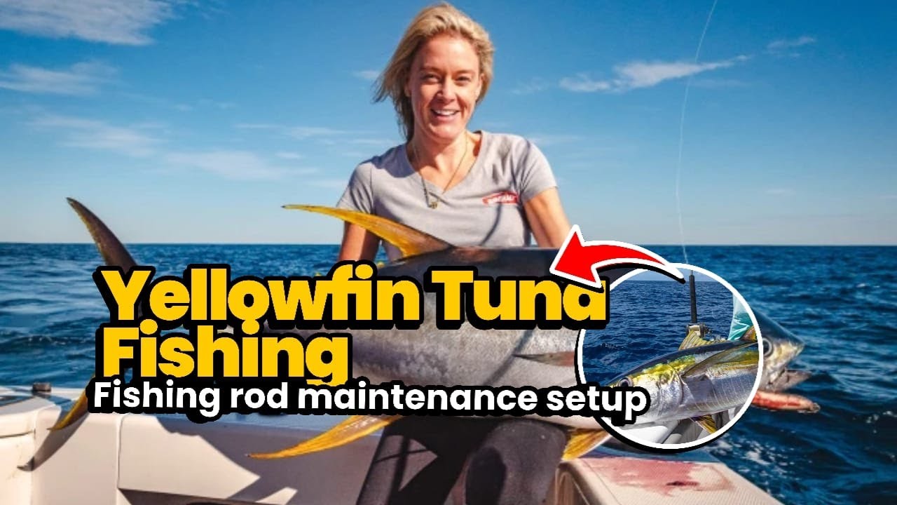 yellowfin tuna fishing - fishing rod maintenance setup - YouTube