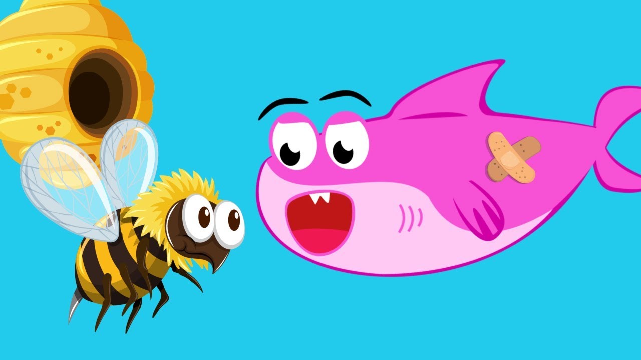 Baby Shark and Bee story - Cartoons for babies - YouTube