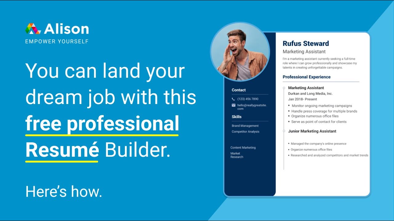 How to create a CV for free | Free Resumé/CV Builder From Alison - YouTube