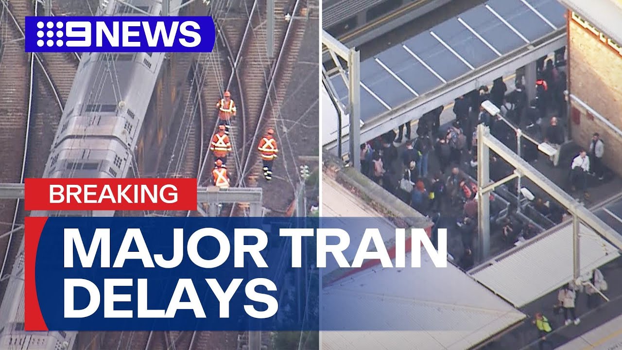 Mass delays on NSW trains due to power outage | 9 News Australia - YouTube