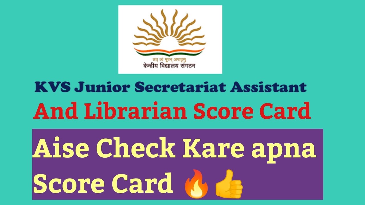 KVS JSA & Librarian Score Card Link Out - YouTube
