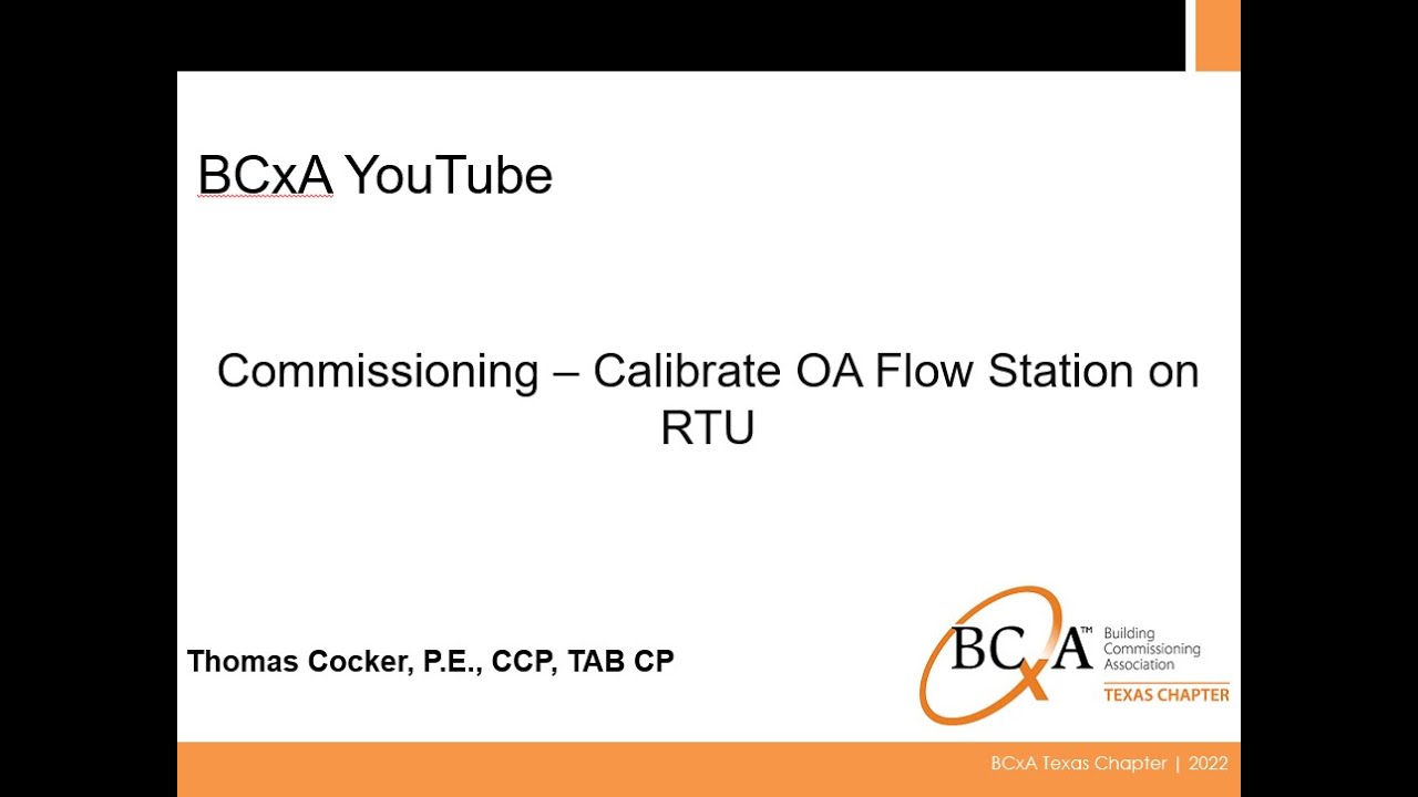 Commissioning - Calibrate OA Flow Station on RTU - YouTube