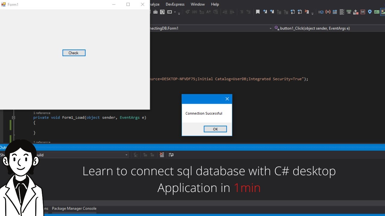 C# Tutorial: Easiest way of connecting SQL DB in 1 min - YouTube