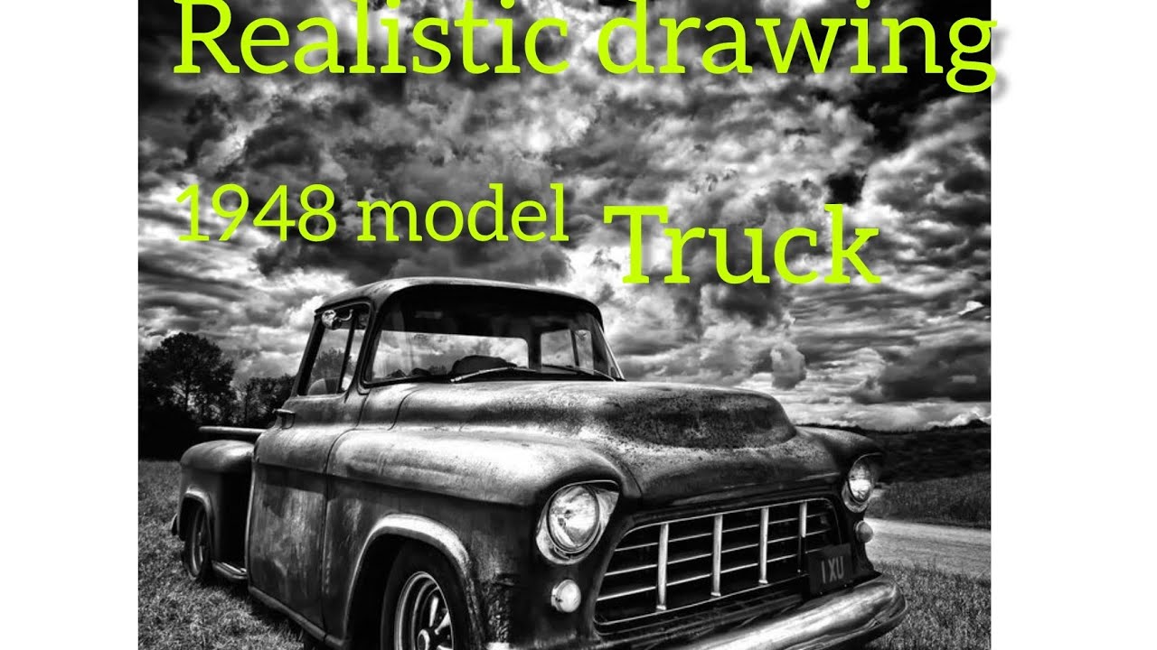 realistic drawing 1948 model Chevy truck ...@artistsasikumar3823 # ...