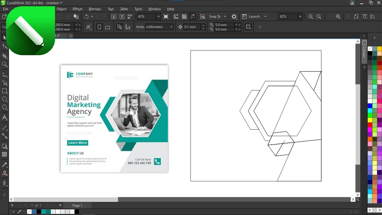 "Mind-Blowing Hexagon Design in CorelDRAW | Must-Watch for Graphic ...