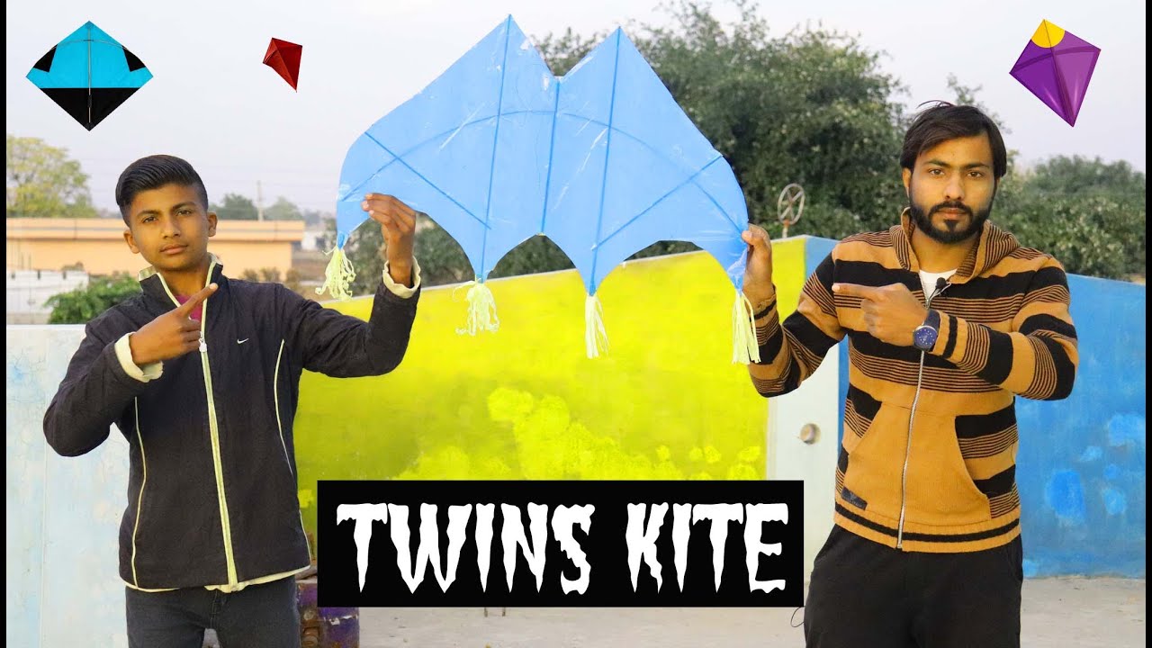 Twins kite making tutorial l double kite making l double kite flying ...