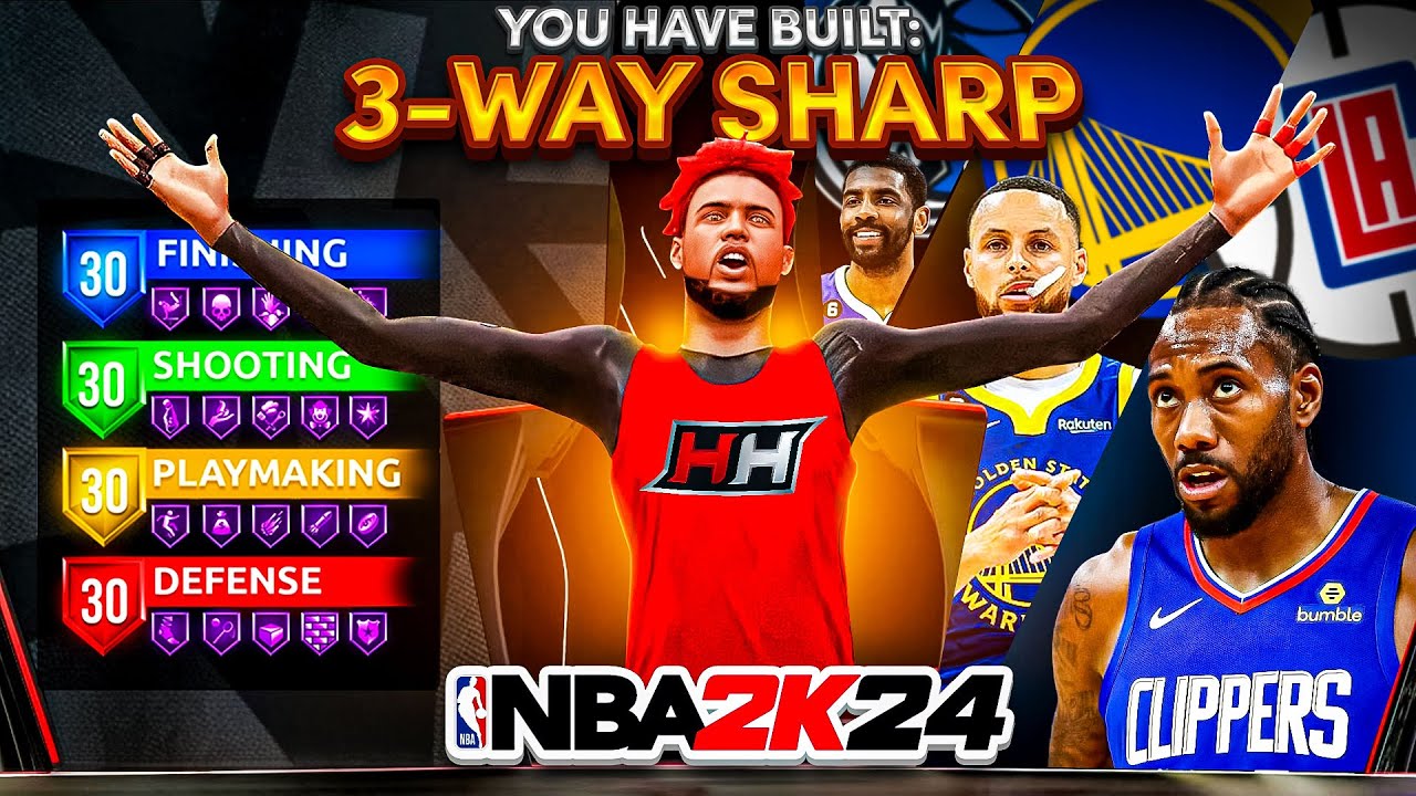 NEW "3-WAY SHARP" BUILD is the BEST BUILD on NBA2K24! *RARE* OP GUARD ...