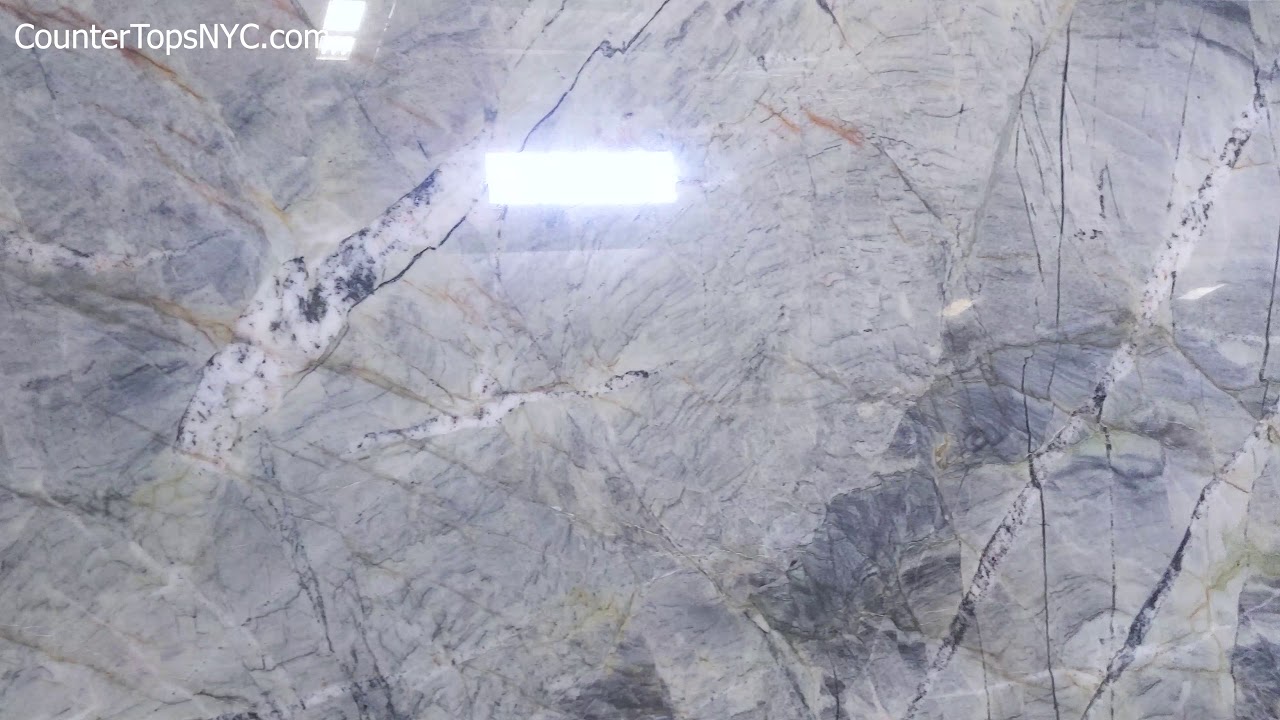 Tempest Blue Quartzite Slabs NYC - YouTube