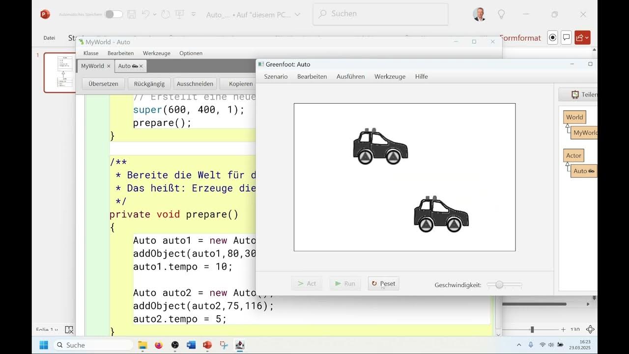 Animationen in Greenfoot mit Variablen - YouTube