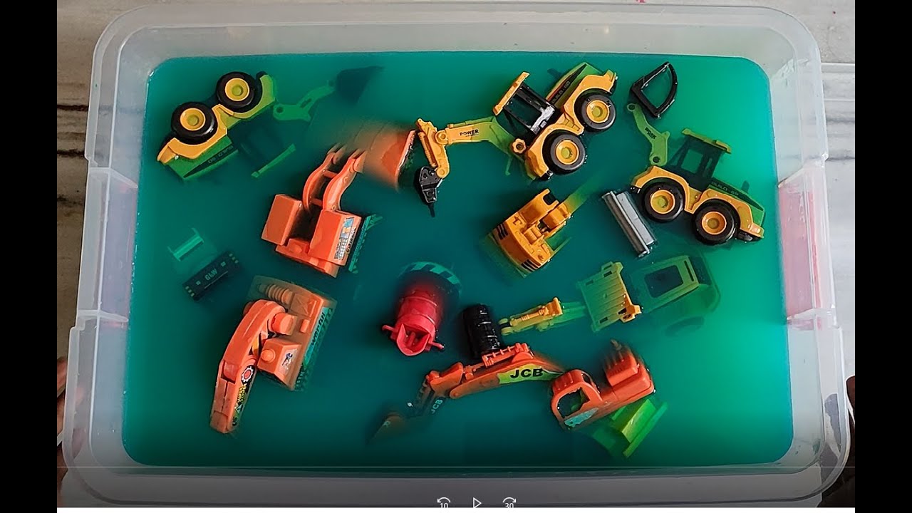 Finding Toys ground drill JCB bulldozer wood gripper excavator ...