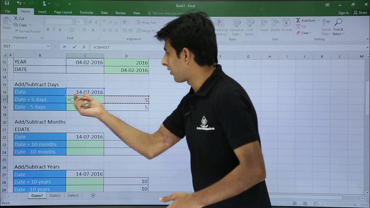 MS Excel - Date Functions Part 1 - YouTube