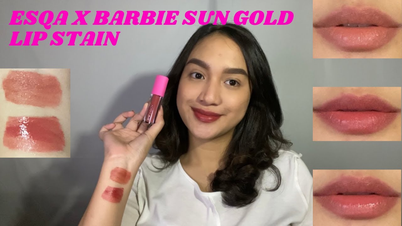 ESQA X BARBIE SUN GOLD LIP STAIN | TEST MAKAN + SWATCHES + REVIEW - YouTube