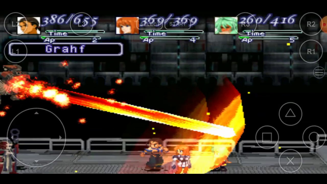 Xenogears CD 1-USA-Fei, Elly and Emeralda defeat Grahf and the ...