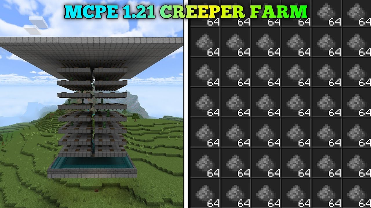 Minecraft Pe 1.21 Efficient Creeper Farm Tutorial Malayalam | Gaudam ...