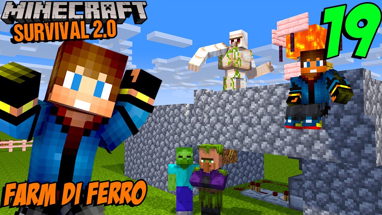 TUTORIAL FARM DI FERRO SUPER EFFICIENTE🌈 Minecraft Survival ITA 2.0 🏰 ...
