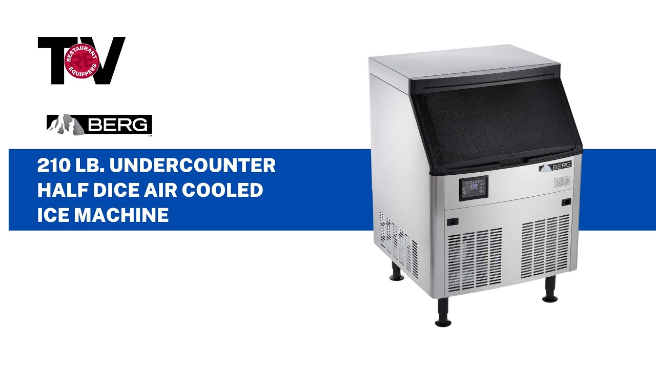 Berg 210 lb. Undercounter Half Dice Air Cooled Ice Machine 417310 - YouTube