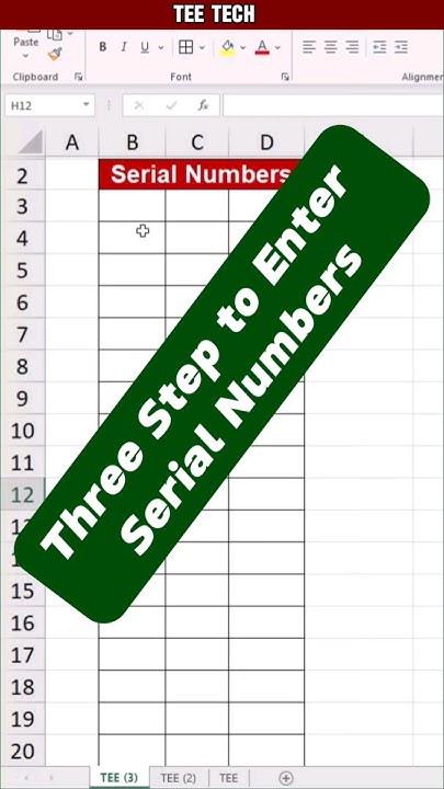Three Steps To Add Serial Number 1️⃣2️⃣3️⃣in Excel Shorts Exceltips Msexcel Exceltutorial