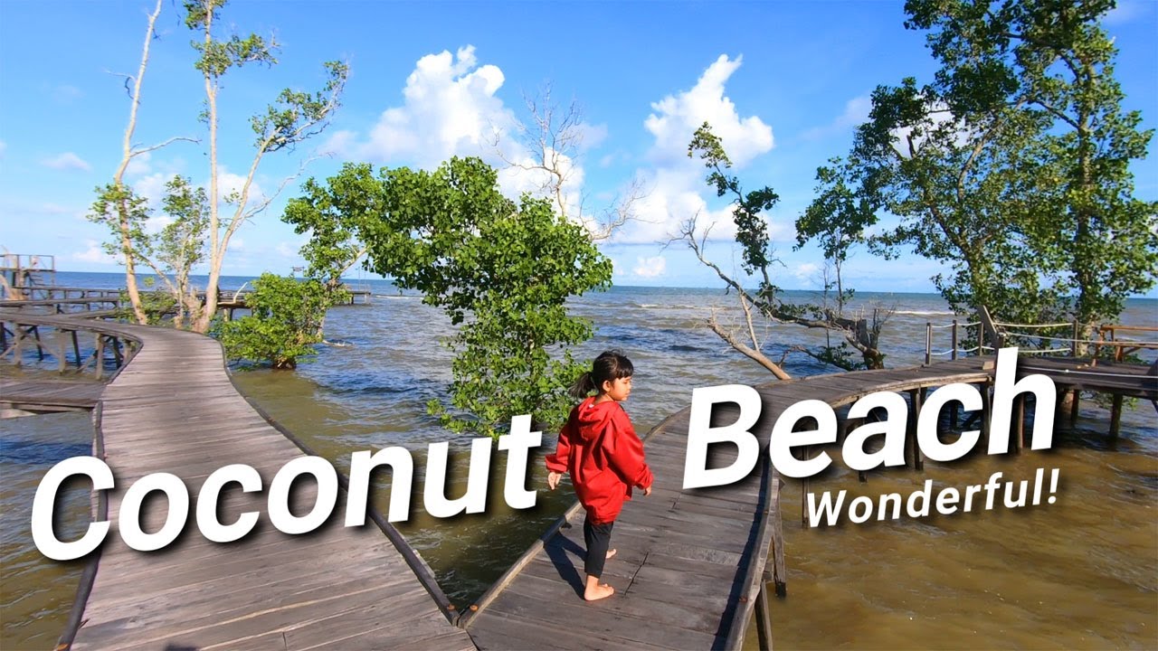 MENIKMATI SUNSET DARI JEMBATAN ULIN PANTAI COCONUT BEACH SAMBOJA | Jalan Seru 62 - Part 3 - YouTube