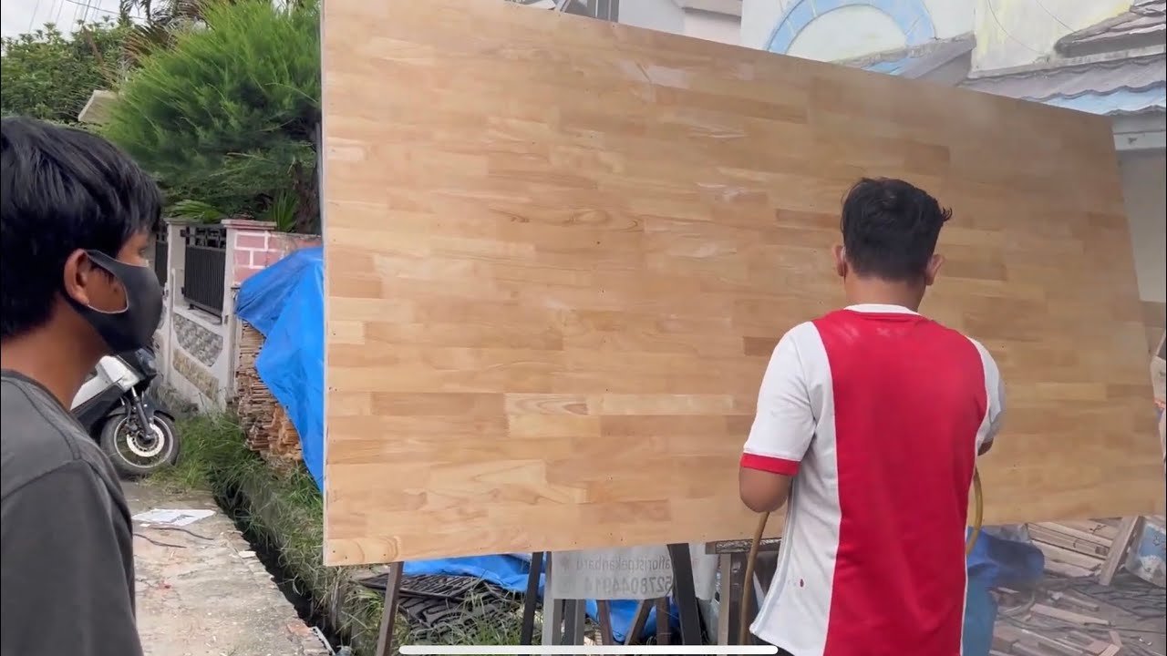 proses finishing papan rustic rama florist - YouTube